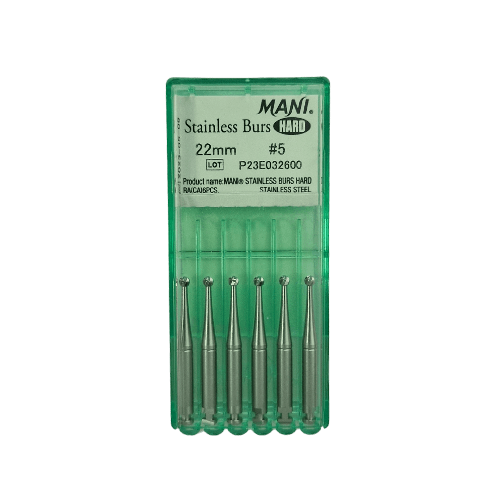 Stainless Burs 22mm 6pcs/box | MANI | DentSupplier